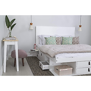 memomad Bali Storage Platform Bed with Drawers (Queen Size, Off White)
