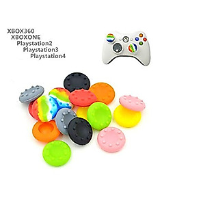 Neuvikter 4 Pcs for PS4 PS3 PS2 Xbox 360 ONE Controller Rubber Silicone Cap Thumbstick Thumb Stick X Cover Case Skin Joystick Grip Grips (Black)