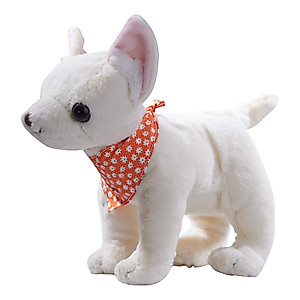DILLY DUDU Cream Puppy Dog Stuffed Animal Chihuahua Plush Toy 10-Inch
