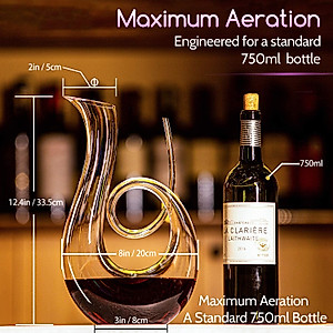 YOXSUNY Wine Decanter Upgraded Swan wine Decanters 1.7L Hand-Blown Crystal Carafe-Enhances Red Wine Flavor, Lead-Free & Elegant Design,Gift for Wine Connoisseurs.