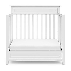 Storkcraft Petal 4-in-1 Convertible Mini Crib (White) – GREENGUARD Gold Certified, Converts to Daybed and Twin-Size Bed, Includes Bonus 2.75-inch Mini Crib Mattress, Mini Crib with Mattress Included