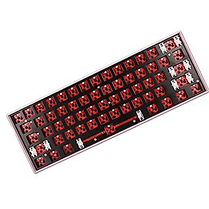 Naroote Modular Mechanical Gaming Keyboard, Wide Compatibility 61 Keys Mechanical Keyboard DIY Kit with ABS Shell RGB (Pink)