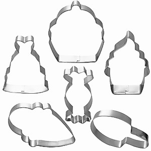 Summer Ice Cream Series Cookie Cutters Set of 6 pcs, Stainless Steel Fondant Cutter Molds Baking DIY
