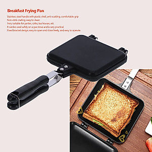 Breakfast Frying Pan Non Stick Double Sided Mould Pan Sandwich Bread Toast Baking Tool Baking Bread, Grilling Steak, etc