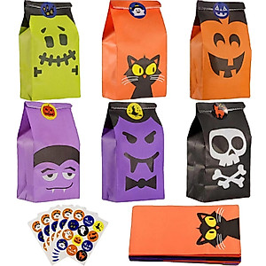 yinupet 40 pack of Halloween Treats bags Halloween paper candy bags gift bags (Colorful01)