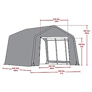 Scotts 10' x 15' x 8' All Season Outdoor Storage Shed with Waterproof Cover, Green