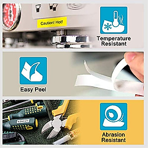 P Touch TZe TZ Tape 12mm 0.47 Inch Laminated Colored Tape for Brother P-Touch Label Maker PT-D220 PT-D610BT PT-D410 PT-P710BT PT-D400 PT-H110 PT-D210, 1/2" x 26.2', 6 Pack