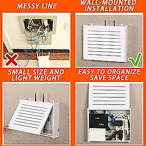 NOYHHAV WiFi Wall Router Storage Box Decorative WiFi Hider Wall Mounted Headboard Shelf Floating Shelves White Shelf