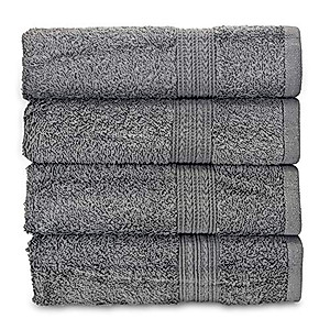 OBA HOME Cotton Hand Towels - Set of 4 (Grey)