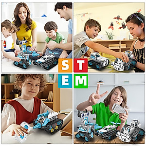 Suplanet STEM Robot for Kids Ages 8-14, 5-in-1 Remote Control and APP Programmable Robot Toys - 720 Pcs DIY Building Science Educational Kit, Building Block Birthday Gift for Teen Boys Girls