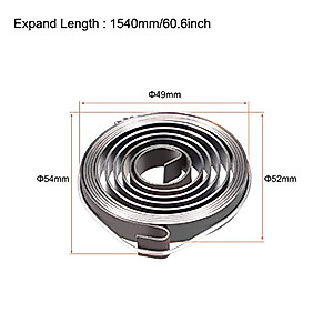 uxcell Drill Press Spring Drill Press Quill Feed Return Coil Spring Assembly Spring Steel Chemical Blackening Finish 1540mm Expand Long 52x8x0.8mm 2 Pcs