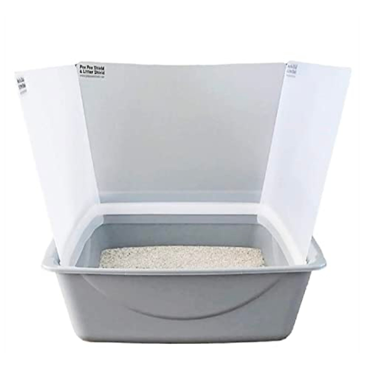 Cat Litter Box Pee Shield - 3 Pack - The Original - Helps Prevent Litter Scatter and Urine from Going Outside of The Litter Box. Wipe Clean in Place or Remove for Cleaning and reattach.