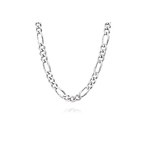 Verona Jewelers 7MM 925 Sterling Silver Classic Figaro Chain - Italian Necklace Figaro Chain (24)