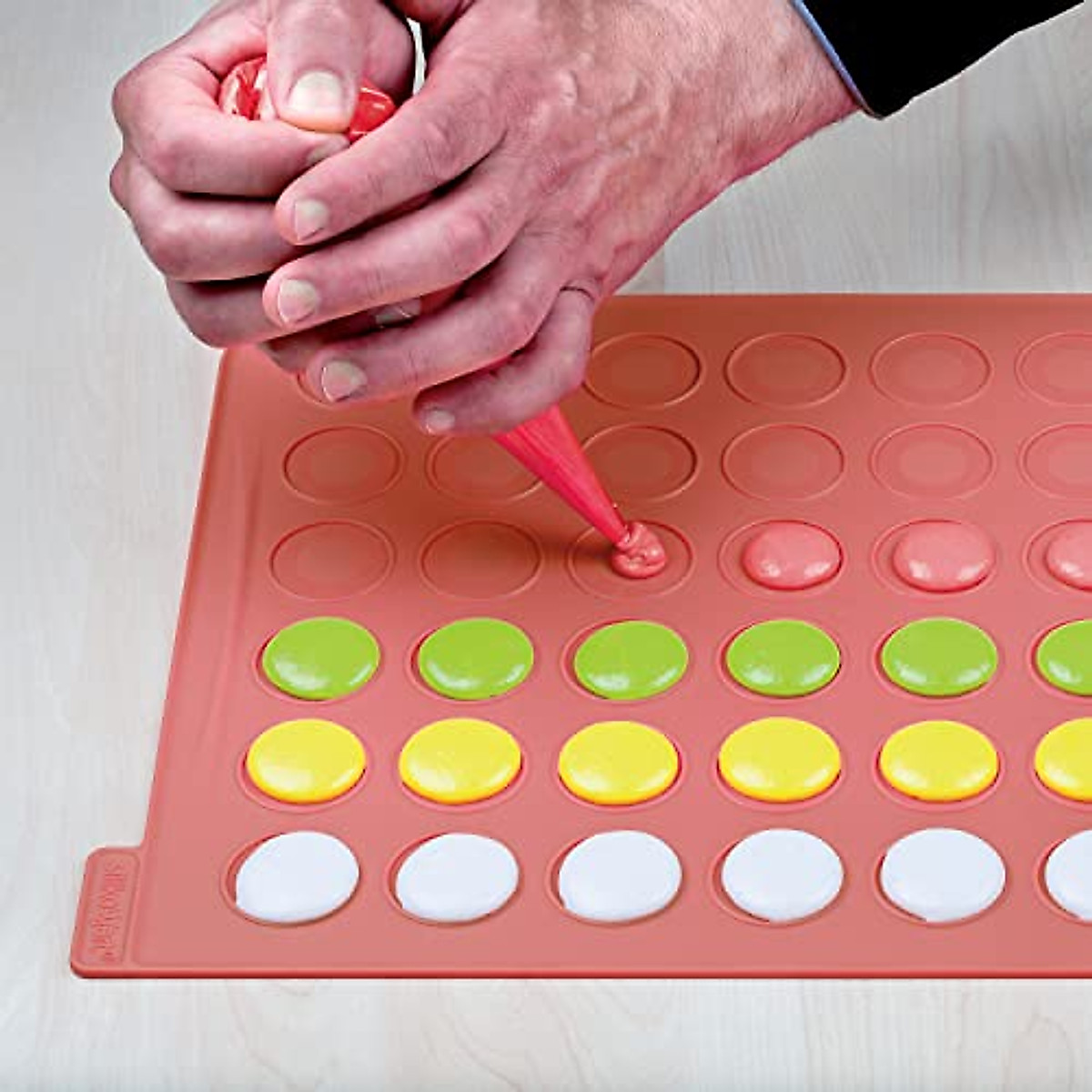 Silikomart 23.041.00.0065 Mac 01 Carpet for Making 48 Silicone Macaroons 2 x 18.5 x 37 cm, Red