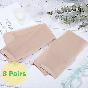 Bonuci 8 Pairs Toeless Socks Sheer Knee High Open Toe Trouser Socks Freetoes Long Socks Open Toe Feet Stockings for Women