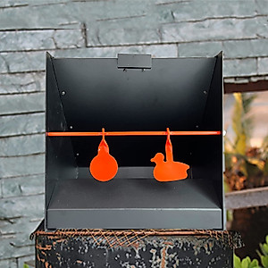 Atflbox Pellet Trap Target with 12''x12'' Splatter Bullseye Paper Targets and Spinning Shooting Targets for .177 Caliber, Shooting Targets for Air Gun Airsoft BB Gun Rifle (Airgun)