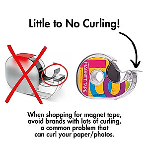 Adhesive Magnet Tape (1 roll - .75 inch wide x 25 feet long) in dispenser, extra thin, black/dark gray