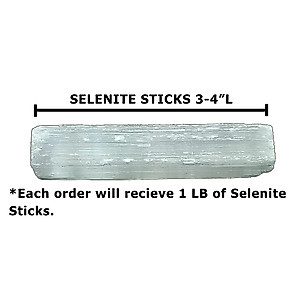 New Age Imports, Inc.® ~ Premium Quality Selenite Sticks 3-4" Long 1 LB. Great for Wicca, Reiki, Healing, Metaphysical, Chakra, Positive Energy, Meditation, Protection, Decoration or Gift (3-4")