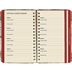 Old World Internet Address & Password Logbook (removable cover band for security)