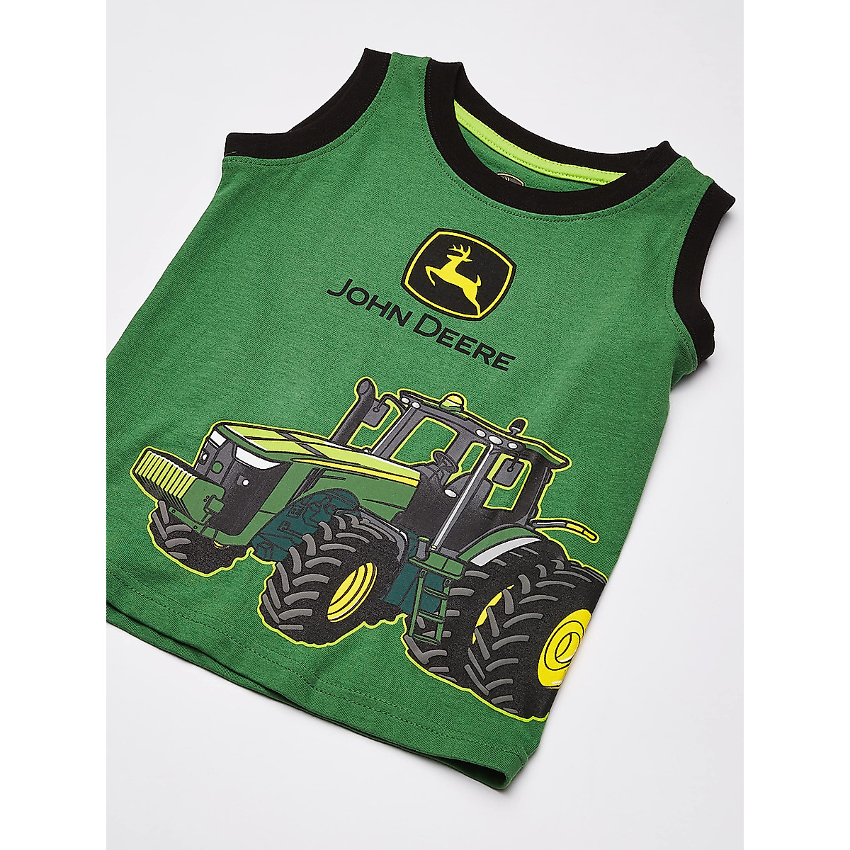 John Deere boys Muscle T-shirt T Shirt, John Deere Green Black, 4 US