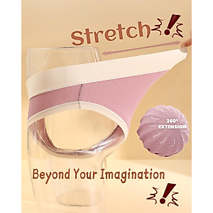 FINETOO Womens Cotton Underwear High Waisted Soft Stretch Cheeky Briefs Full Coverage Ladies Bikini Panties 6 Pack(6AM)