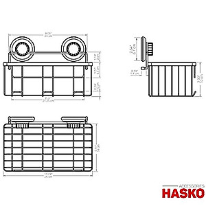 HASKO accessories Vacuum Suction Cup Shower Caddy | Deep Basket Organizer for Shampoo with Hooks | Adhesive 3M Stick Discs | Holder for Bathroom Storage | Polished Stainless Steel SS304