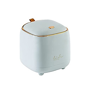 Tabletop Trash Can with Lid, 1 Gallon/4 Liter Mini Plastic Wastebasket Rubbish Bin, Portable Countertop Garbage Can with Removable Inner for Bathroom Dresser, Living Room, Office, Car(Light Green)