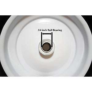 Wheelbarrow Tire 4.80/4.00-8 Flat-Free with 3/4 & 5/8 Wheel Bearing, 3-6" Hub 16" Solid Rubber Wheel Barrel Tires Non-Slip for Yard Cart Garden Wagon (Black)