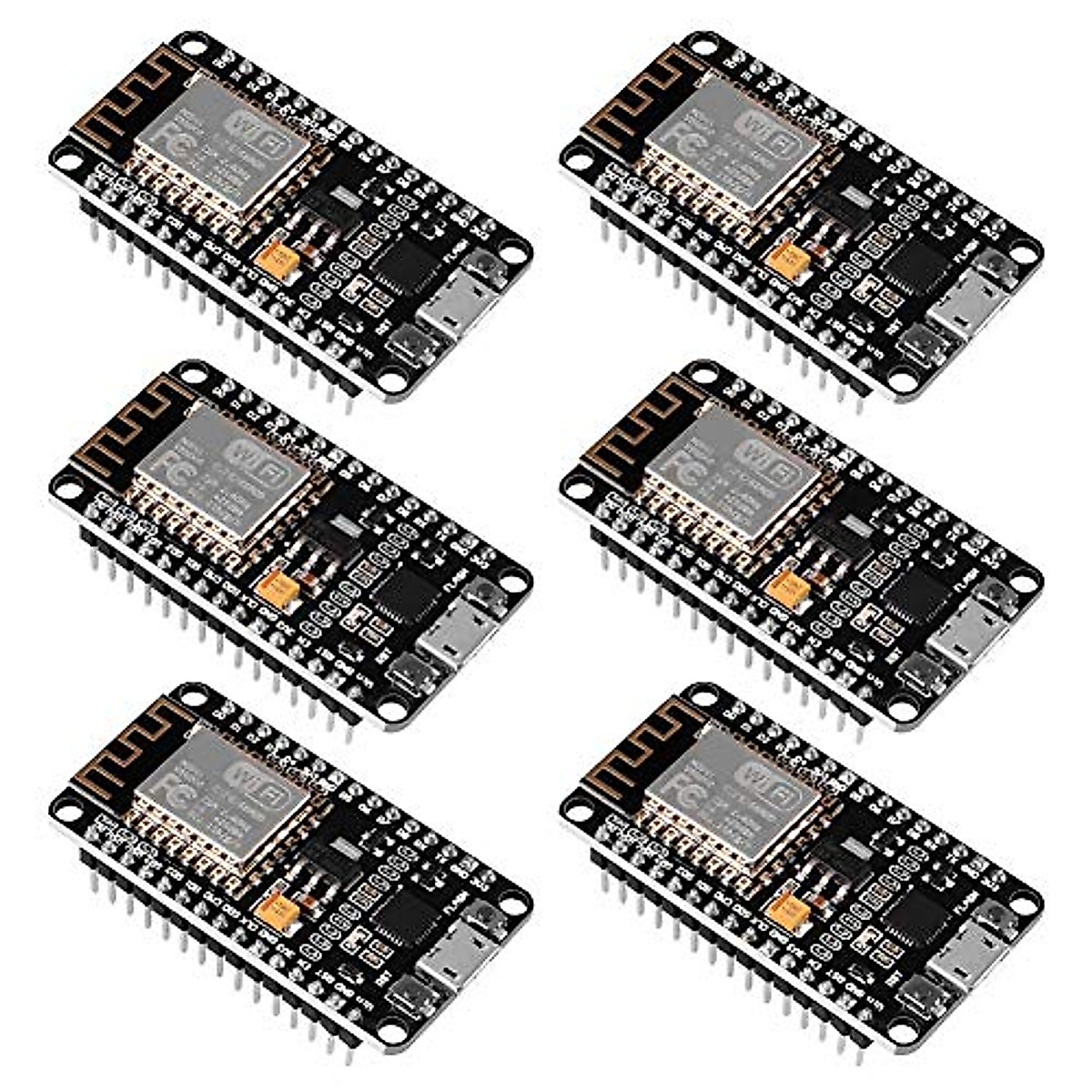 ACEIRMC ESP8266 NodeMCU LUA CP2102 ESP-12E Internet WiFi Development Board Open Source Serial Wireless Module Internet for Arduino IDE Micropython (6pcs)