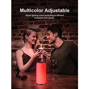 EASEMO LED Touch Lamp, RGB Bedside Table Lamps with Timer Function, Dimmable Warm White Reading Night Light with Memory Function for Nightstand Bedroom