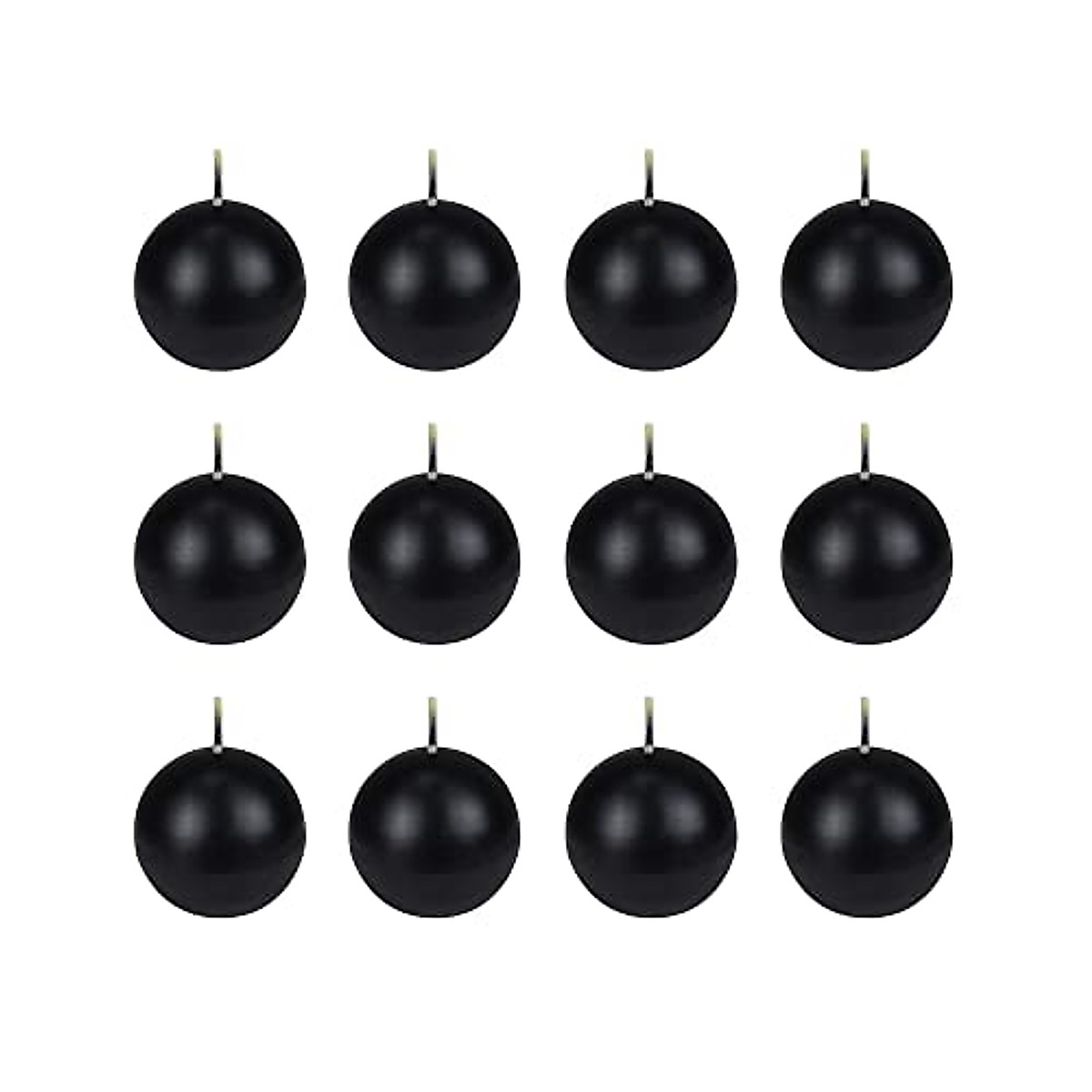Zest Candle 12-Piece Ball Candles, 2-Inch, Black