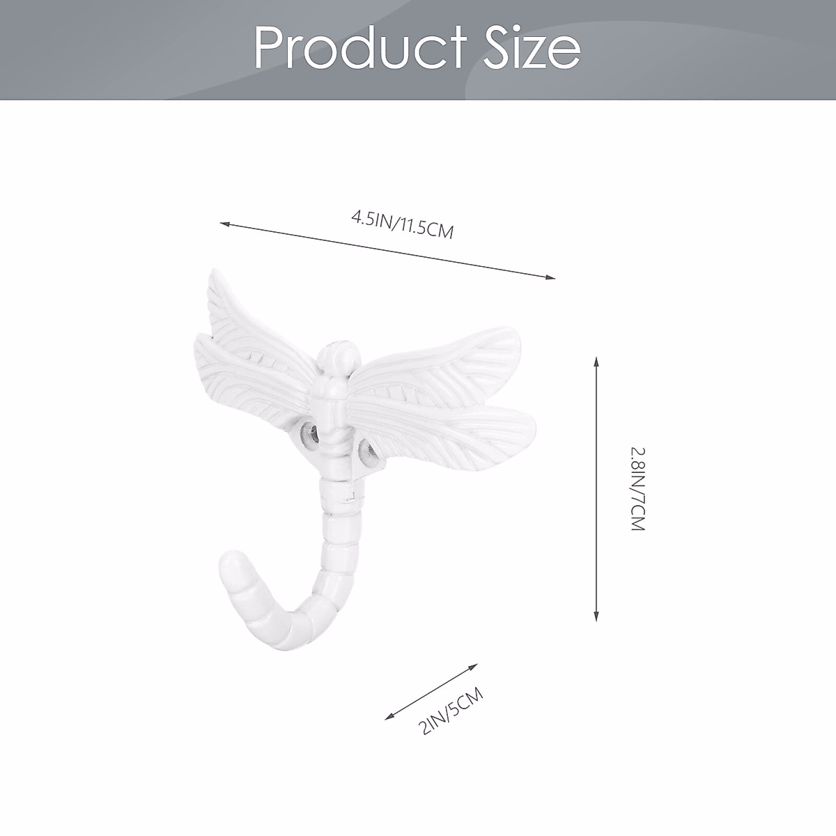 Zerodeko 1 Set Dragonfly Hook Decor Animal Coat Hangers Retro Keychain Metal Clothing Rack Heavy Duty Hook Wall Mounted Hanger Home Wall Hook Key Hanging Hook Aisle White Delicate