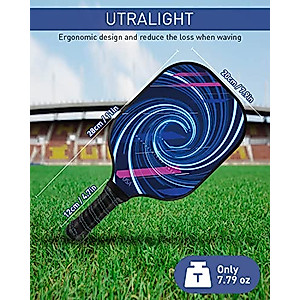 Pickleball Paddles 2 Pack, Fiberglass Surface Pickleball Set of 2 Rackets and 4 Pickleballs Balls, Lightweight Pickleball Rackets Ball Sets, Pickle-Ball Set with Portable Bag for Men Women