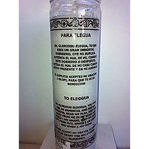 Elegua Eleggua 7 Day Unscented 1 Color White Candle in Glass