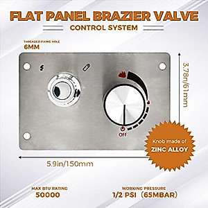 ETERMETA Fire Pit Gas Burner Flame Failure Safety Valve, Stainless Steel Control Systems Panel Kit, Including Push Button Igniter and LPG Propane Gas Control Safety Valve Replacement Kit