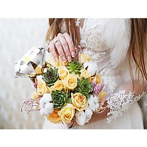 4pcs Diamond Engagement Ring Mylar Balloons, Marriage Engagement and Wedding Bridal Shower Party Supplies.