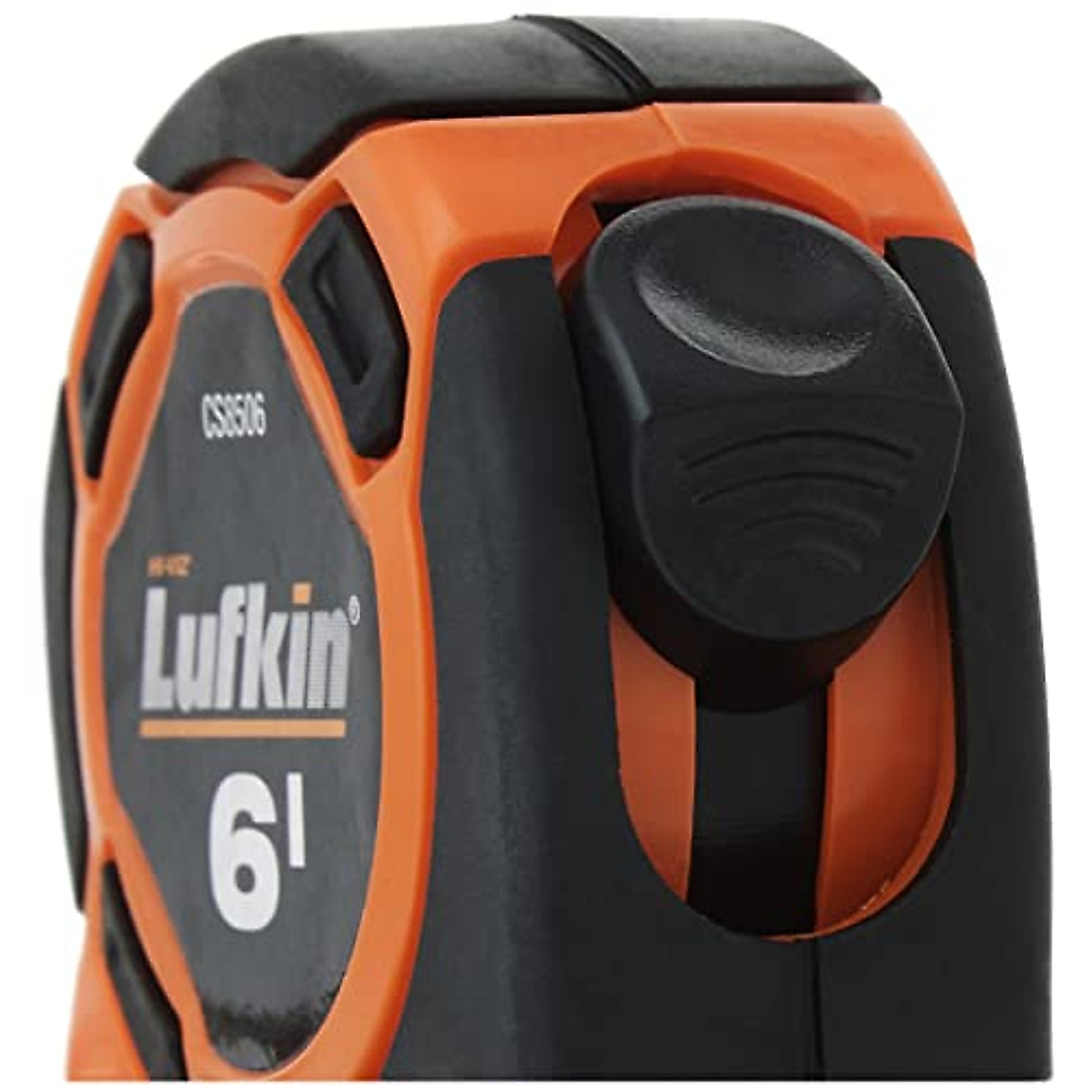 Crescent Lufkin 1/2" x 6' Mini Hi-Viz® Orange Yellow Clad Keychain Tape Measure - Counter Display - CS8506 , Black