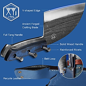 XYJ Full Tang Ancient Butcher Chef Knives Boning Fillet Knife With Carry Sheath Stainless Steel Meat Vegetable Knife For Camping Hunting Outdoor