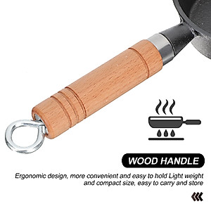 Tofficu Hot Oil Pan Non Stick Small Cast Iron Pot Butter Warmer Pot Mini Cast Iron Skillet Small Oil Heating Pan Melting Pot Ceramic Nonstick Pan Oil Heating Pot Enamel Small Eggs Wooden