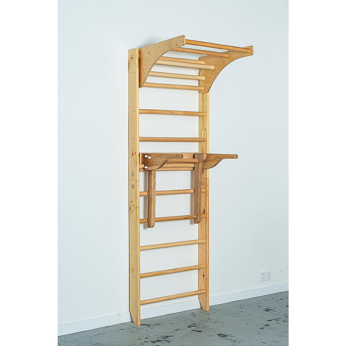 Dani Active Wall Bars with Dip Bars CM-01-220, 87 in Wooden Swedish Ladder Set: Adjustable Pull Up and Dip Bars for Training and Physical Therapy - Used in Homes, Gyms, Clinic, and Schools