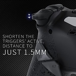 HEXGAMING NEW EDGE 4 Back Buttons & Interchangeable Thumbsticks & Hair Triggers Compatible with ps4 Modded Controller with Paddles - Biohazard Alert