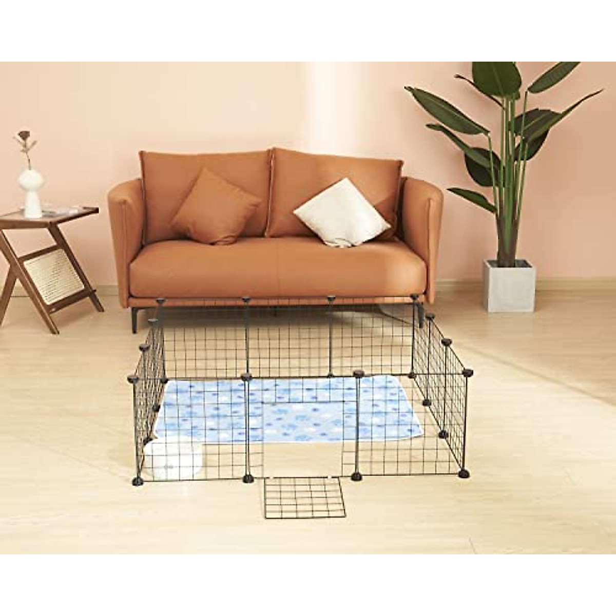 allisandro Guinea Pig Cages Small Animal Playpen, Small Animal Cage for Indoor Outdoor Use, Portable Metal Wire Yard Fence for Guinea Pigs, Bunny, Turtle, Hamster, 12 Panels (14x14)