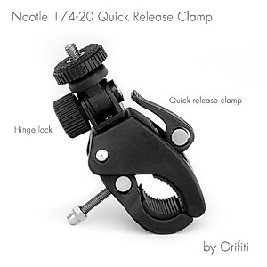 GRIFITI Nootle Quick Release Pipe Clamp and Universal Phone Mount Adjustable for iPhone, Smartphone, Galaxy, Pixel, Andriod, HTC One, Nokia, Fits Handlebars, Music and Mic Stands, Tripods