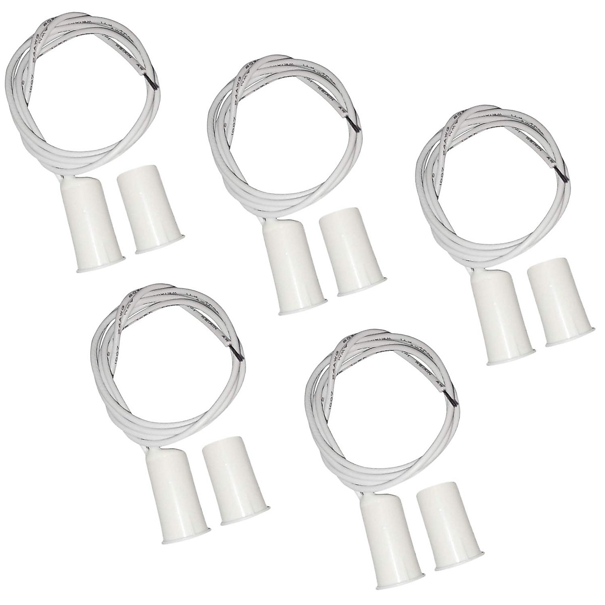 Xiaoyztan 5 Sets Recessed Electromagnetic Reed Switch Window Door Contact Sensor Alarm for Office Home Security System