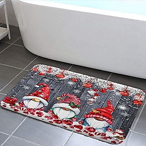 St.Patrick's Day Bath Rug Non-Slip,Farmhouse Green Clover Shamrock Soft Door Mat Durable Floor Mat Welcome Washable Mats for Tub,Shower, Bath Room, Kitchen Indoor Outdoor (F7, 17X29)