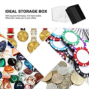 Baluue 20pcs Square Transparent Plastic Box Natural Rough Mineral Specimen Display Case Holder Jewelry Storage Container for Home Office Countertop