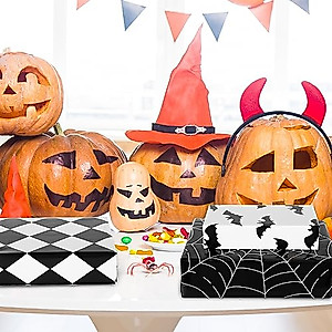 AnyDesign 12 Sheet Halloween Wrapping Paper Black White Ghost Pumpkin Cobweb Packaging Paper Folded Flat DIY Art Craft Paper for Halloween Birthday Party Baby Shower Birthday Wrap, 19.7 x 27.6 Inch