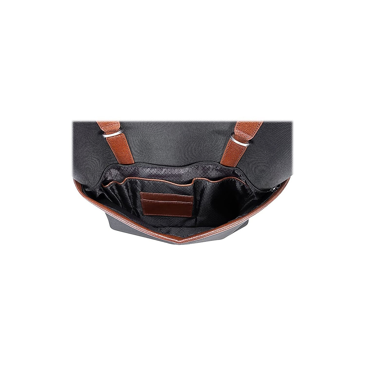 McKleinUSA Element, 1680D Ballistic Nylon with Leather Trim, 17" Nylon, Two-Tone, Flap-Over, Laptop & Tablet Backpack, Black (78475)