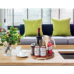 Acacia Round Wood Decorative Tray for Home Decor,Wooden Serving Tray,Candle Tray,Perfume Tray,Coffee Table Trays (11.5 inch, Natural)