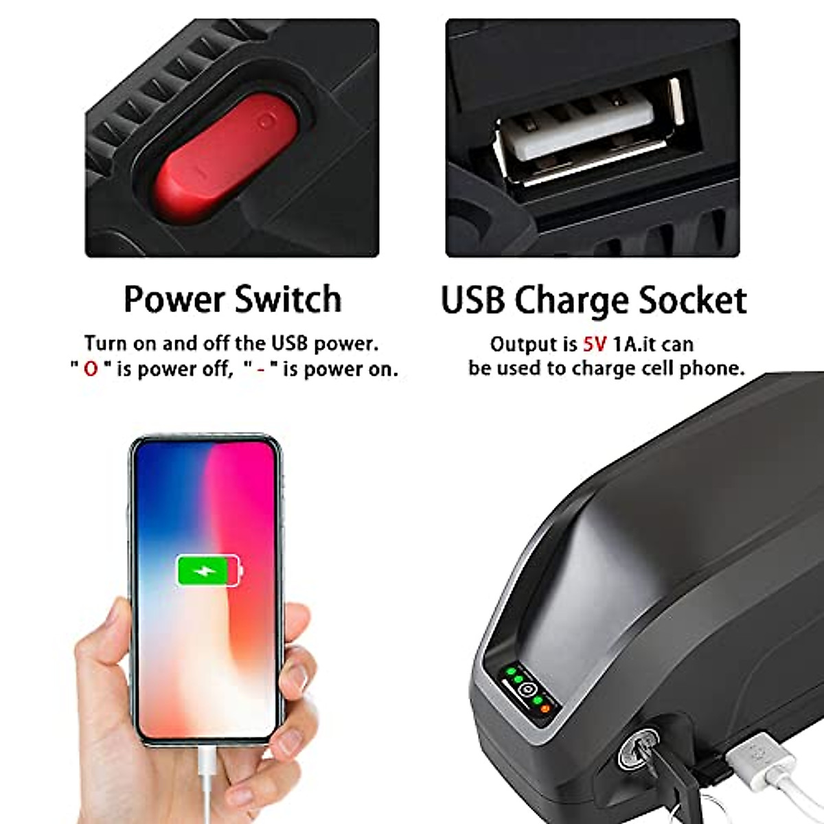 IASOBLI 48V Ebike Battery, 20Ah Electric Bicycle Lithium Samsung32E Cell Battery for Bafang AW Ebikeling Ancheer Voilamart and Other Motors from 0 to 1500W, with Base and Charger and Waterproof Cover